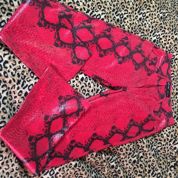 Revolt Jeans | Pants & Jumpsuits | Revolt Red Snakeskin Flarepants ...